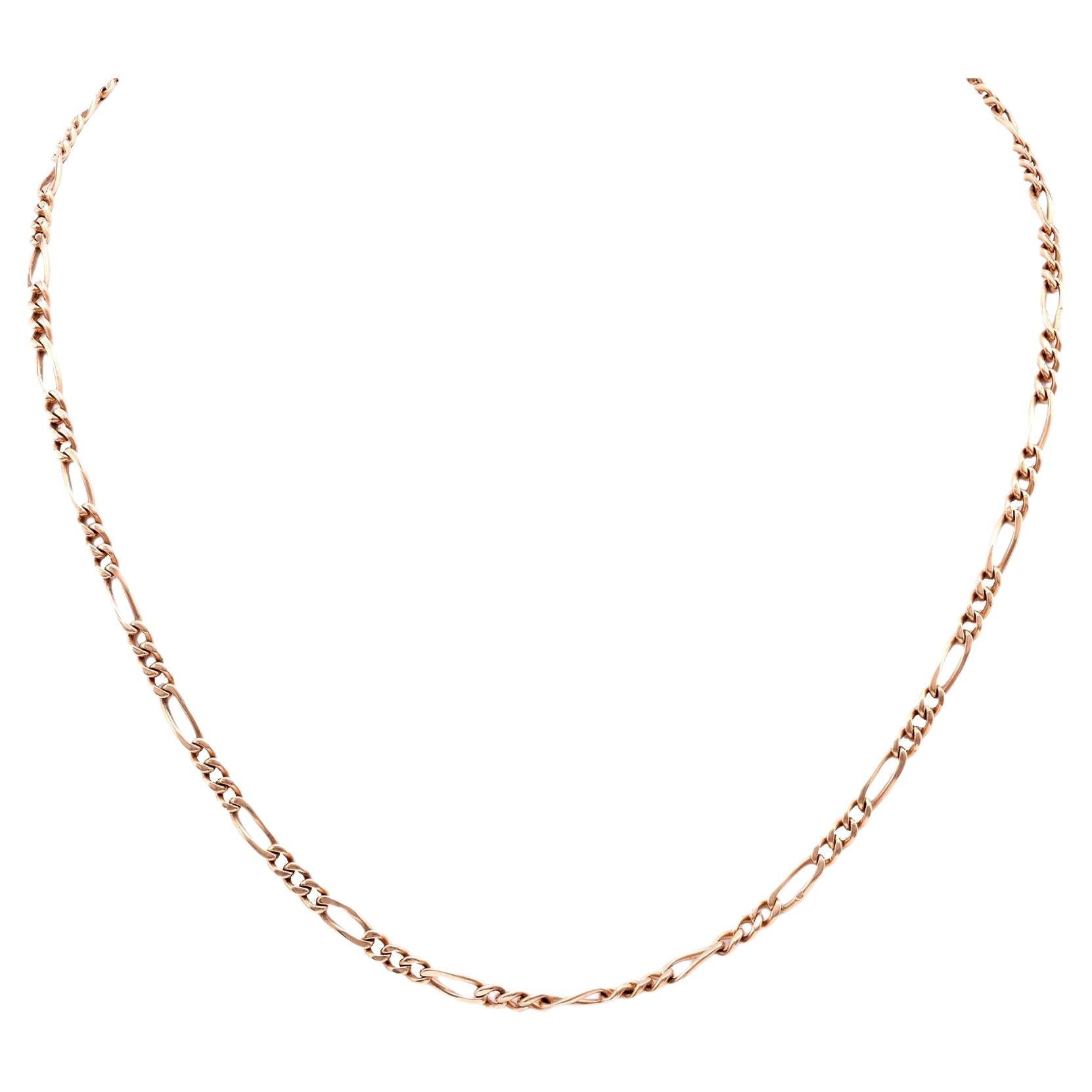Victorian 14K Rose Gold Chain Necklace For Sale at 1stDibs