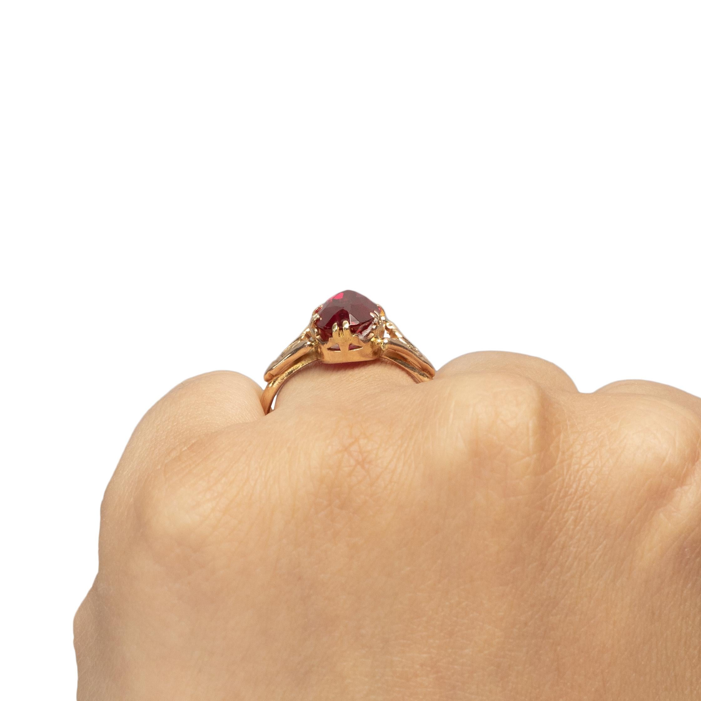 Victorian 14k Soviet Russia Hallmarked Red Glass Antique Fashion Ring ...