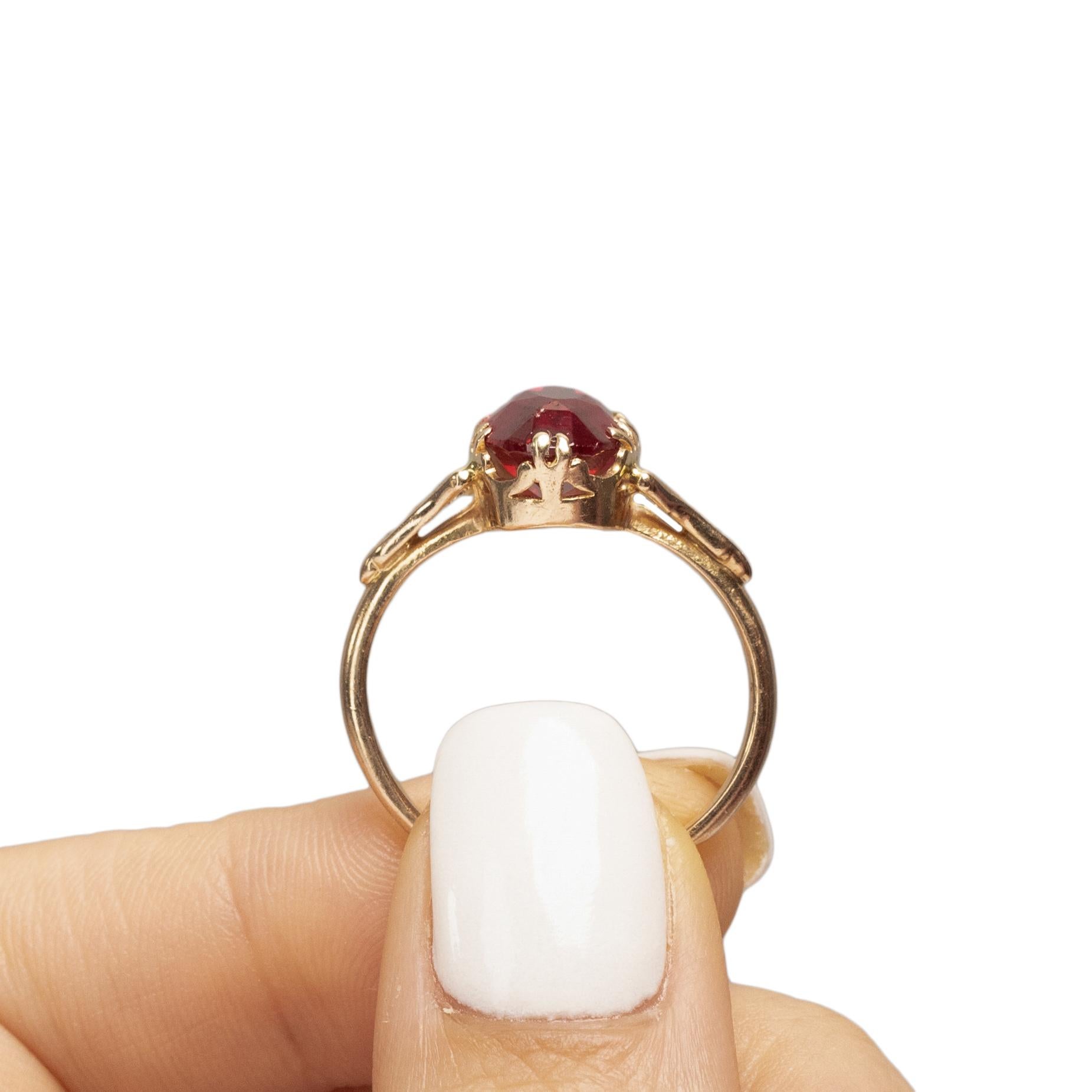 Victorian 14k Soviet Russia Hallmarked Red Glass Antique Fashion Ring ...