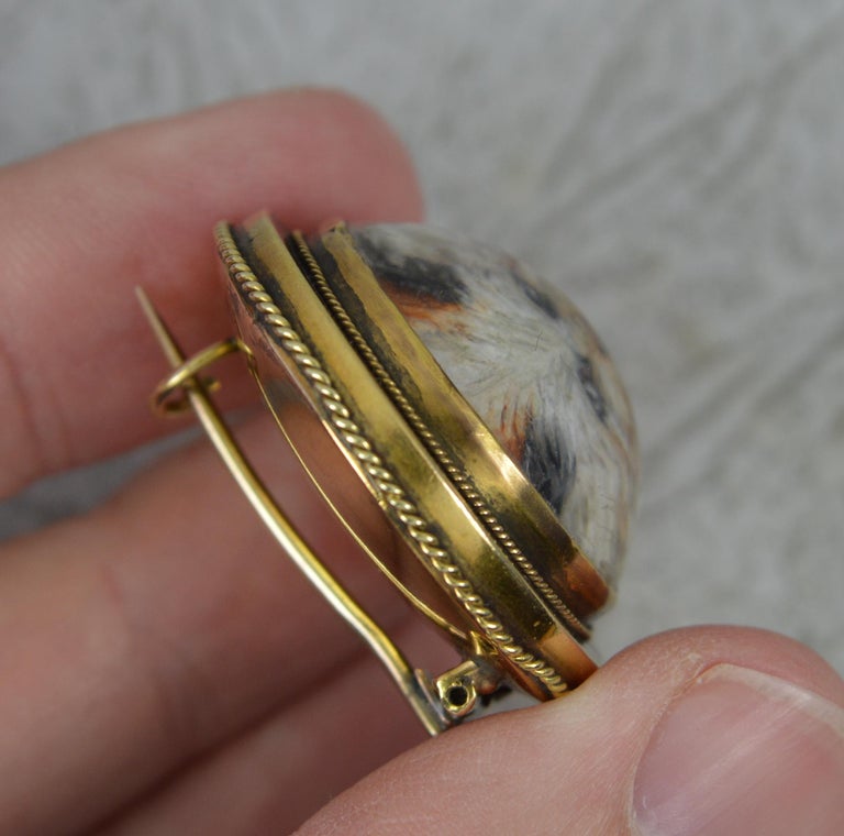 Victorian 15ct Gold and Essex Crystal Reverse Intaglio Dog Portrait ...