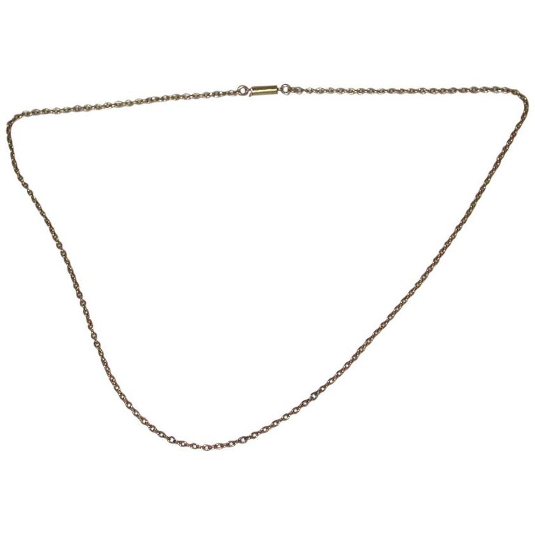 Victorian 15 Carat Gold Chain with Barrel Snap, circa 1890 at 1stDibs
