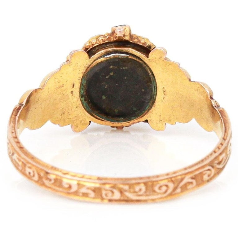 Victorian 15ct Gold Pink Sapphire, Pearl and Green Beryl Cluster Ring ...