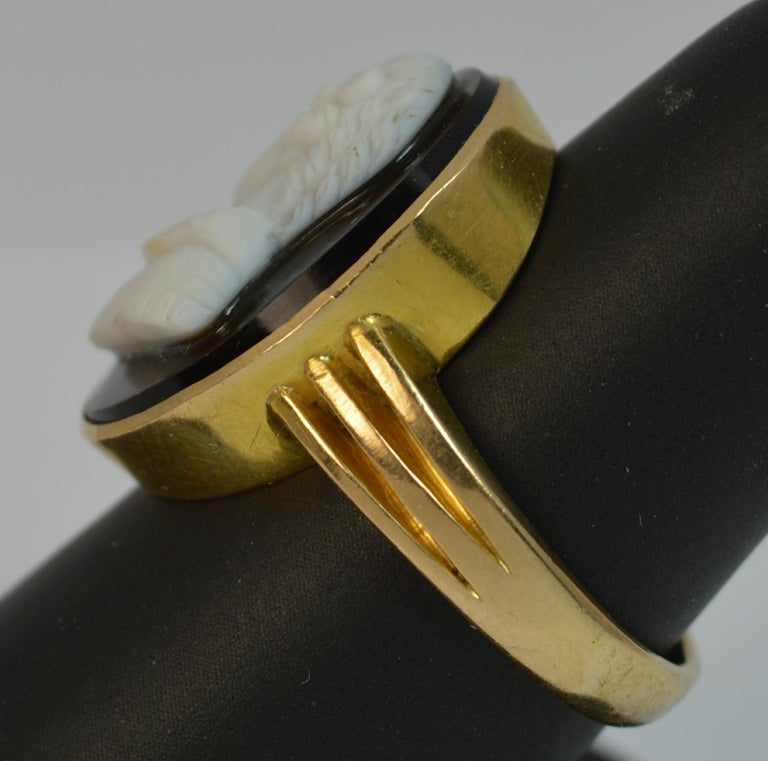Victorian 18 Carat Gold and Hardstone William Shakespeare Signet Ring ...