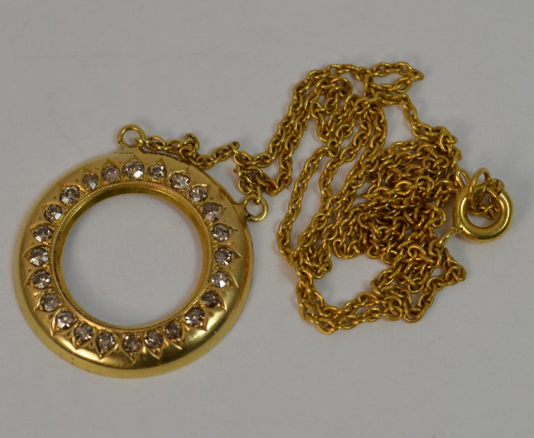 Victorian 18 Carat Gold and Natural Diamond Disc Pendant with Chain at ...