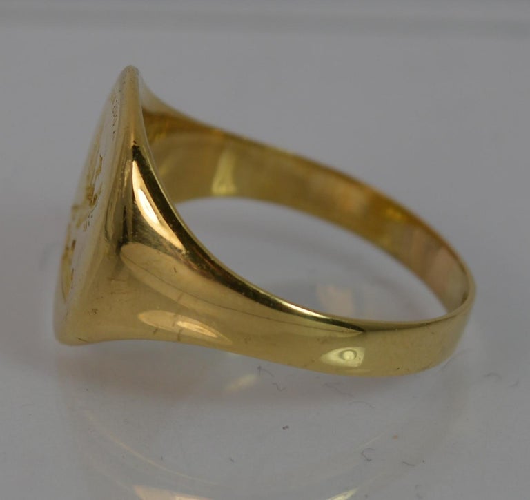 Victorian 18 Carat Yellow Gold Bird on Crown Intaglio Signet Ring at ...