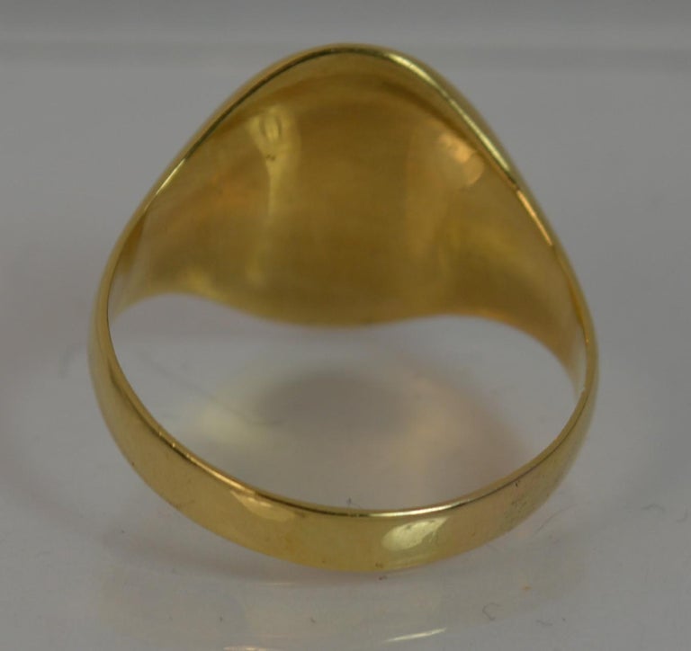 Victorian 18 Carat Yellow Gold Bird on Crown Intaglio Signet Ring at ...
