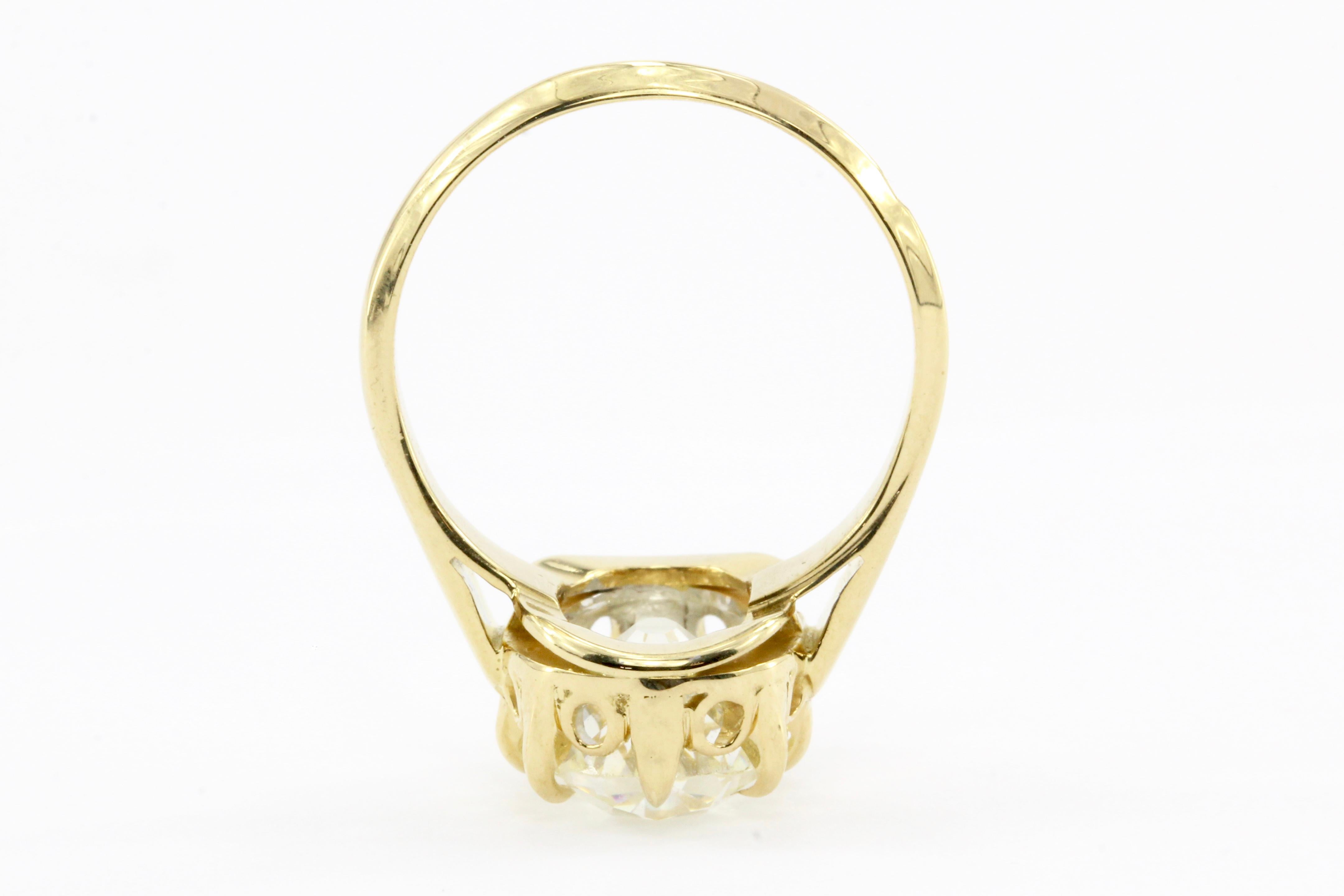 Victorian 18 Karat 4.26 Carat Antique Old Mine Oval Cut French Diamond ...