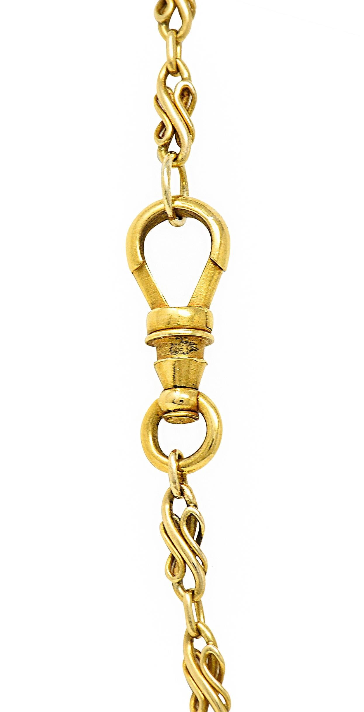 Victorian 18 Karat Yellow Gold Scrolling S Link Antique Chain Necklace ...