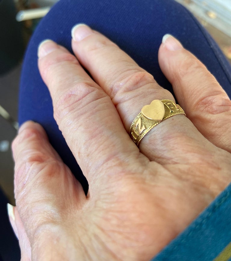Victorian 18 Kt Gold Mizpah Ring at 1stDibs