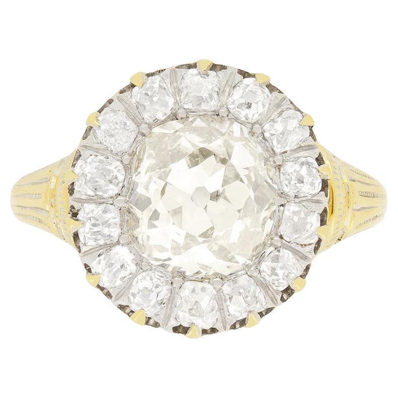 Victorian 3.40ct Old Cut Diamond Cluster Ring, circa 1880s For Sale at ...