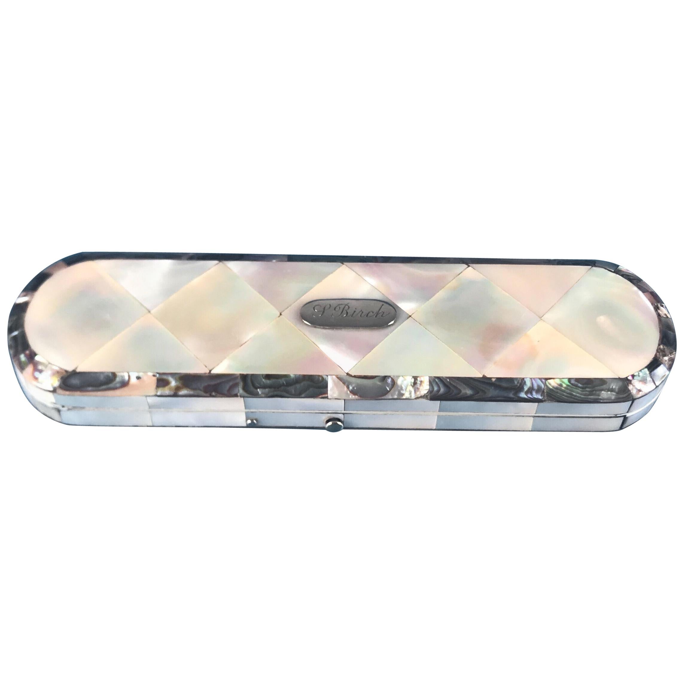 Victorian 1860 Mother of Pearl and Abalone Spectacle Case at 1stDibs