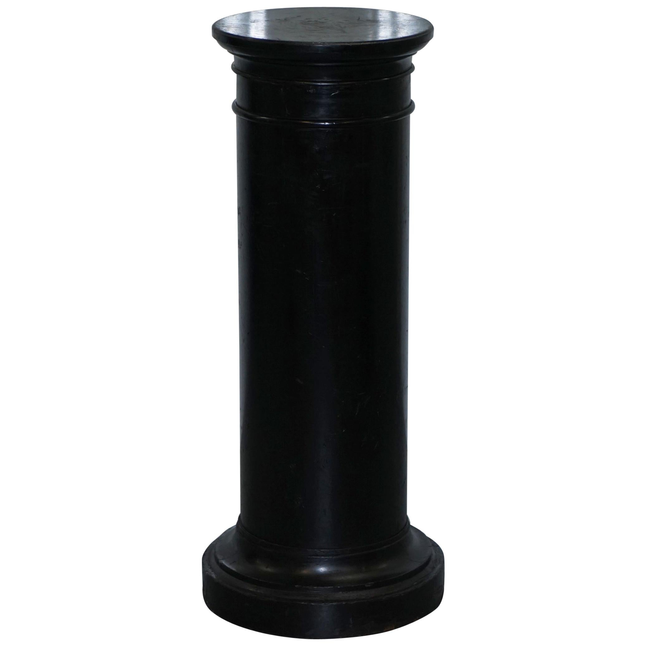 Victorian 1860 Oak Ebonized Black Pedestal Stand for Busts Taxidermy ...