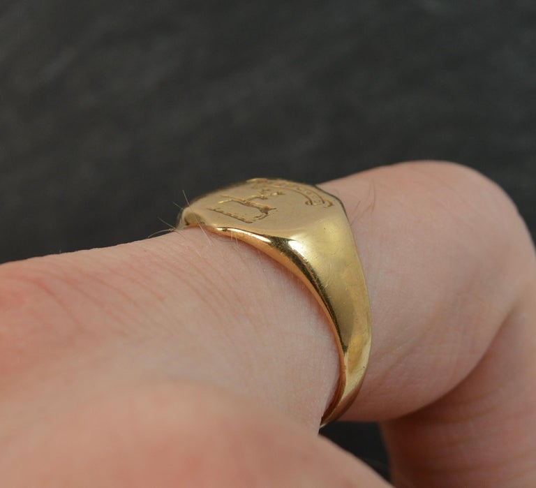 Victorian 18 Carat Gold Forward Stag Deer Signet Seal Intaglio Ring at ...