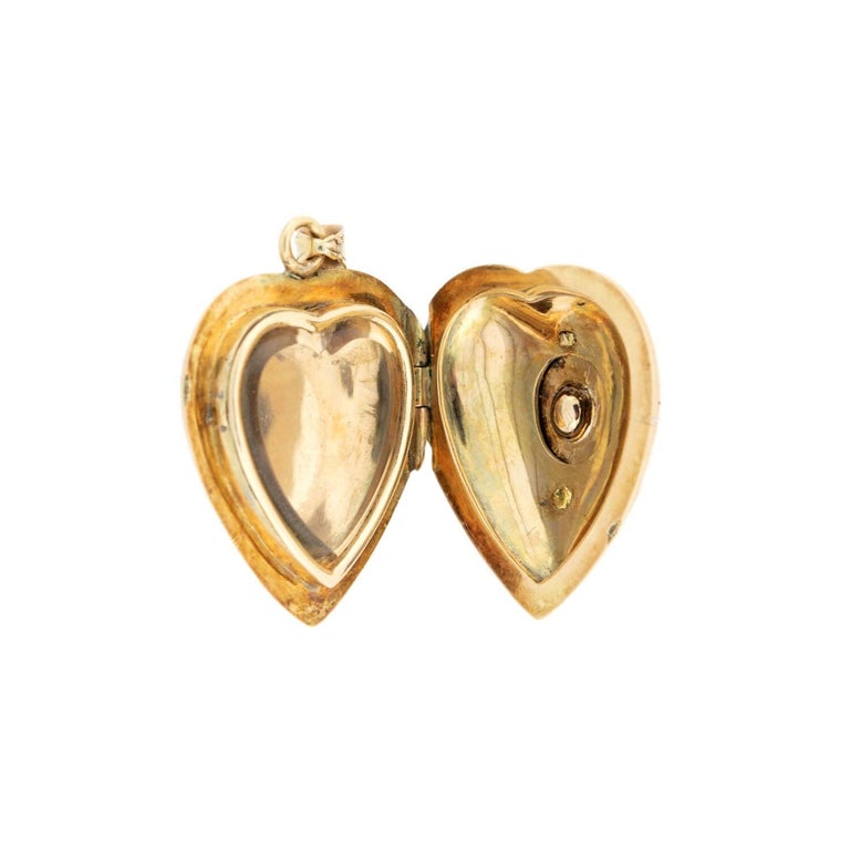 Victorian 18kt Diamond and Enamel Portrait Locket For Sale at 1stDibs