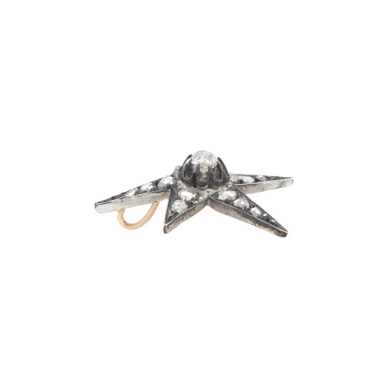 Victorian 18kt/Sterling Diamond Star 0.95ctw For Sale at 1stDibs