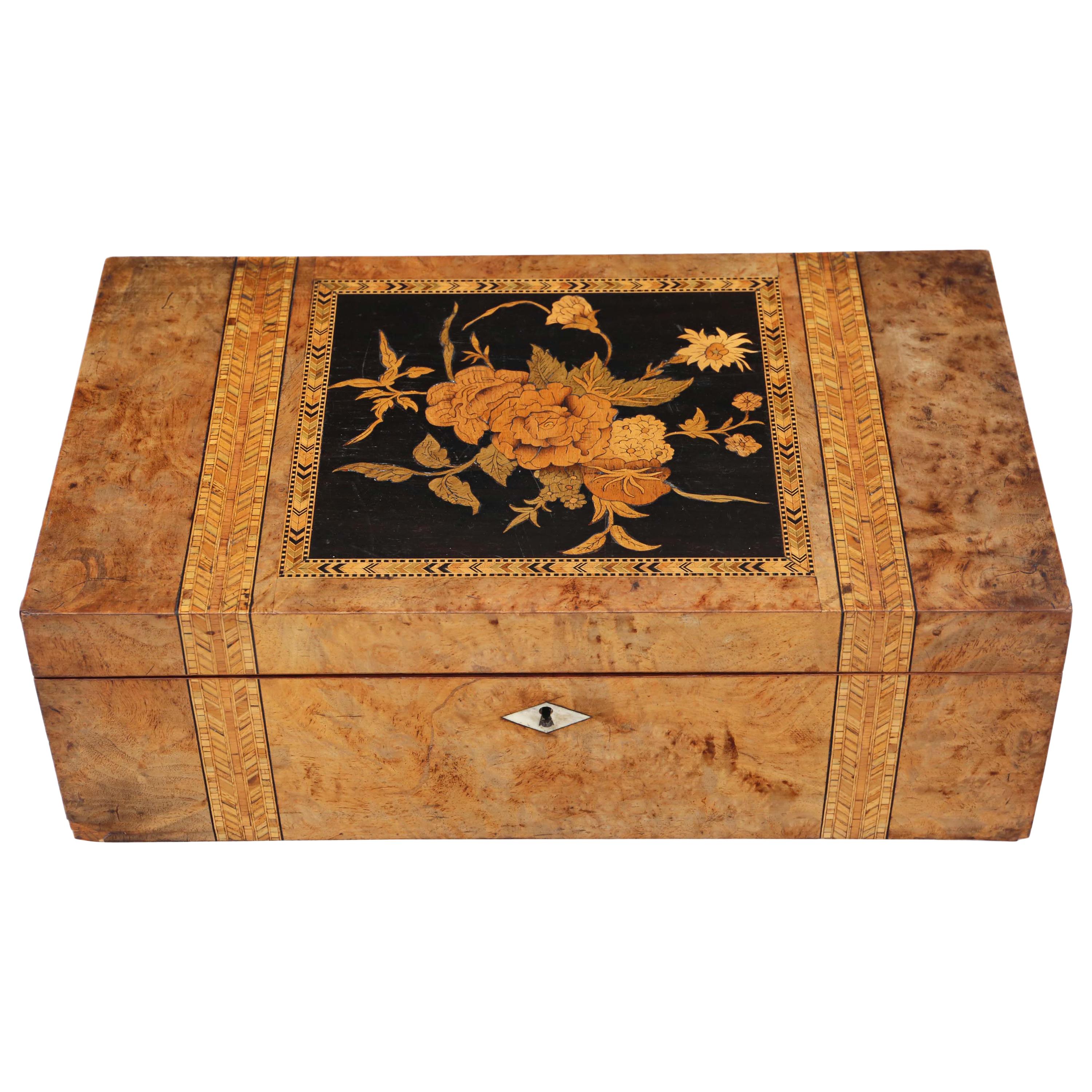 Victorian 19th Century Marquetry Writing Box Desk Table Slope at 1stDibs