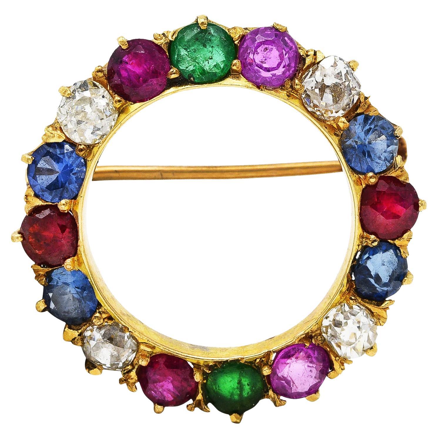 Large Victorian 3.36 Carat Emerald Diamond 18 Karat Gold Lizard Brooch ...