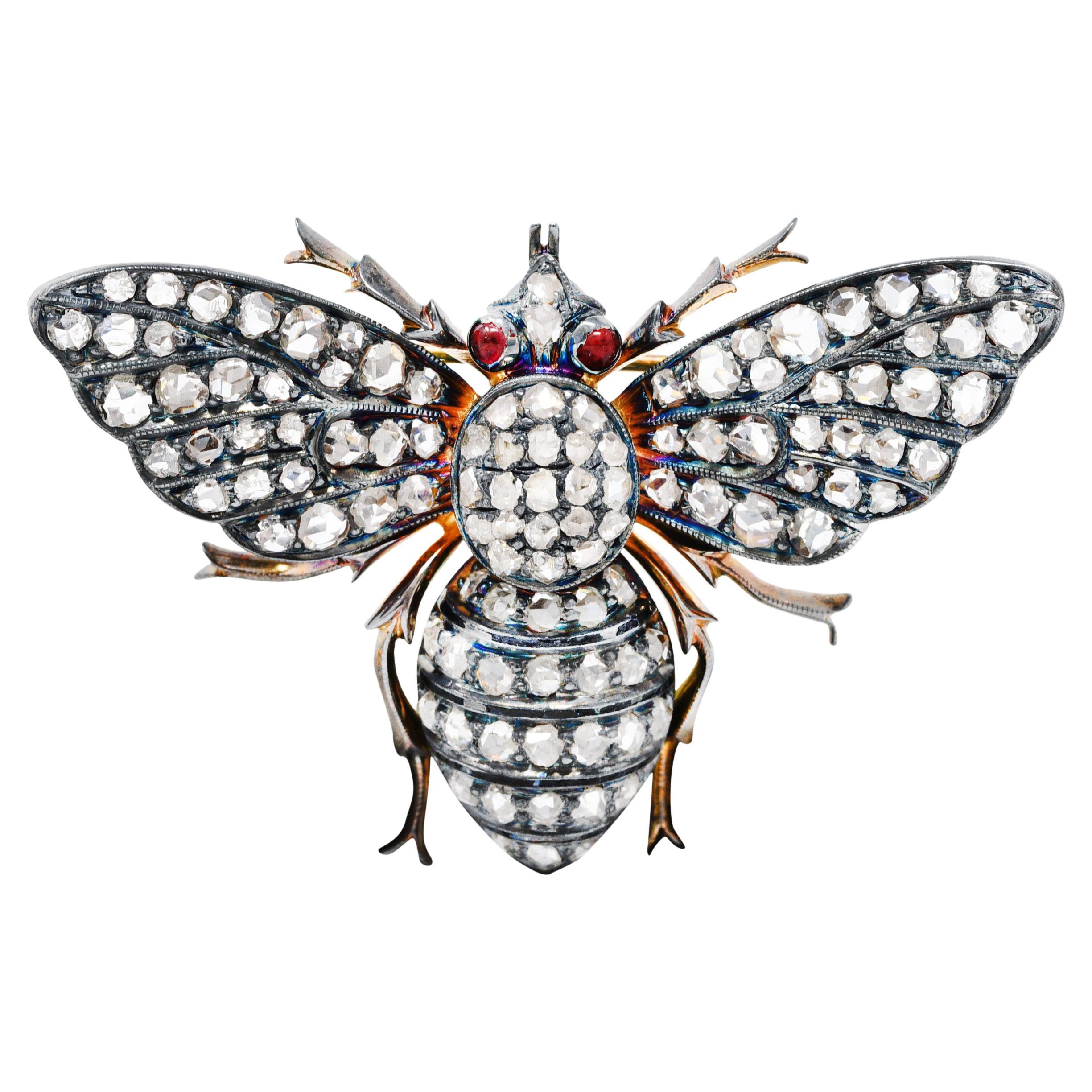 Victorian Diamond Gold Bee Brooch For Sale at 1stDibs | victorian bee ...