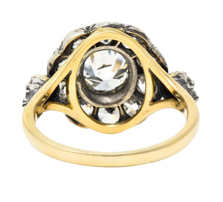 Victorian 3.22 Carat Old European Cut Diamond 14 Karat Yellow Gold ...