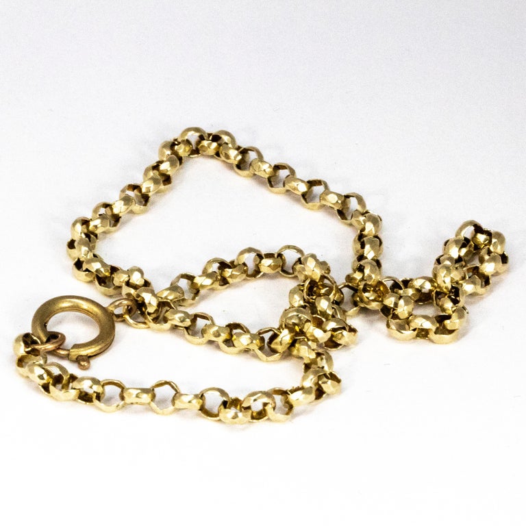 Victorian 9 Carat Gold Belcher Chain Necklace at 1stDibs