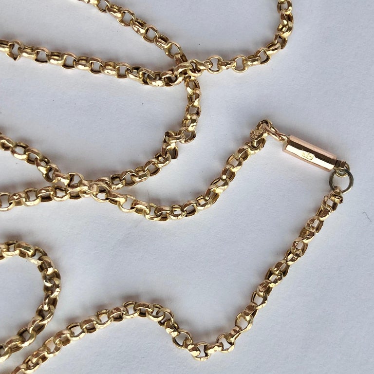 Victorian 9 Carat Gold Belcher Chain Necklace at 1stDibs