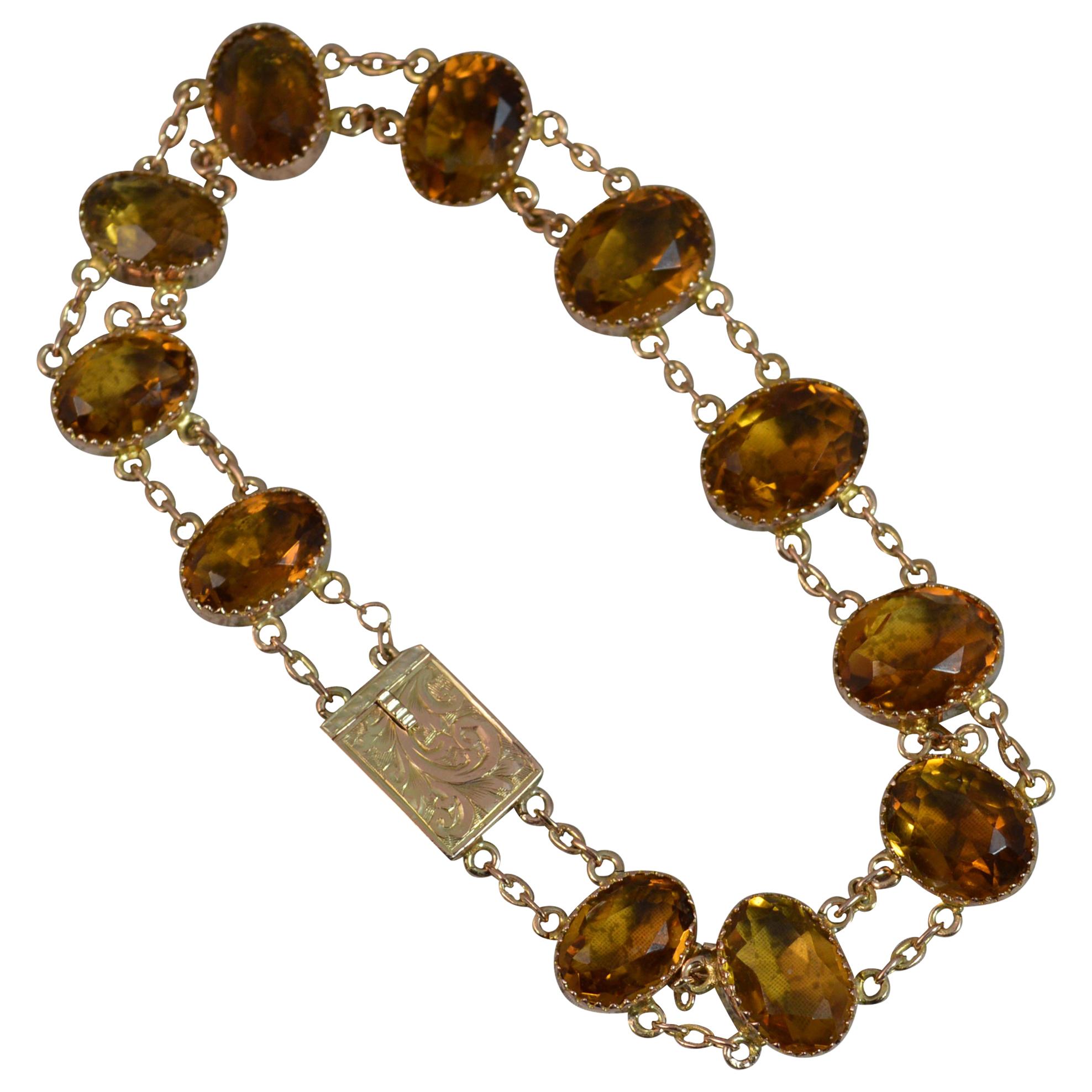 Stunning Victorian Rose Gold and Harlequin Gemstone Pendant Bracelet ...