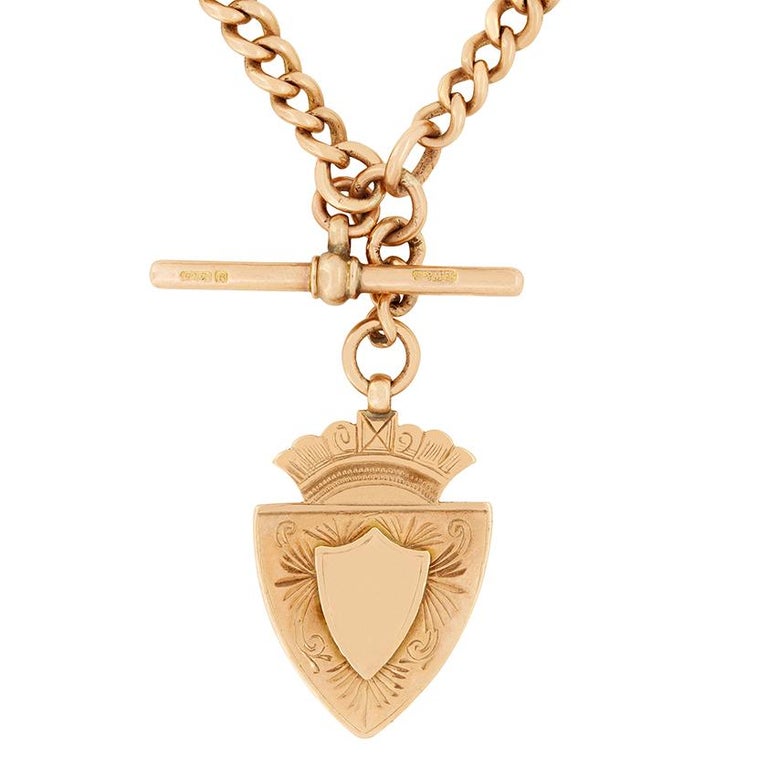 Victorian 9 Carat Albert Chain, Hallmarked, 1908 For Sale at 1stDibs