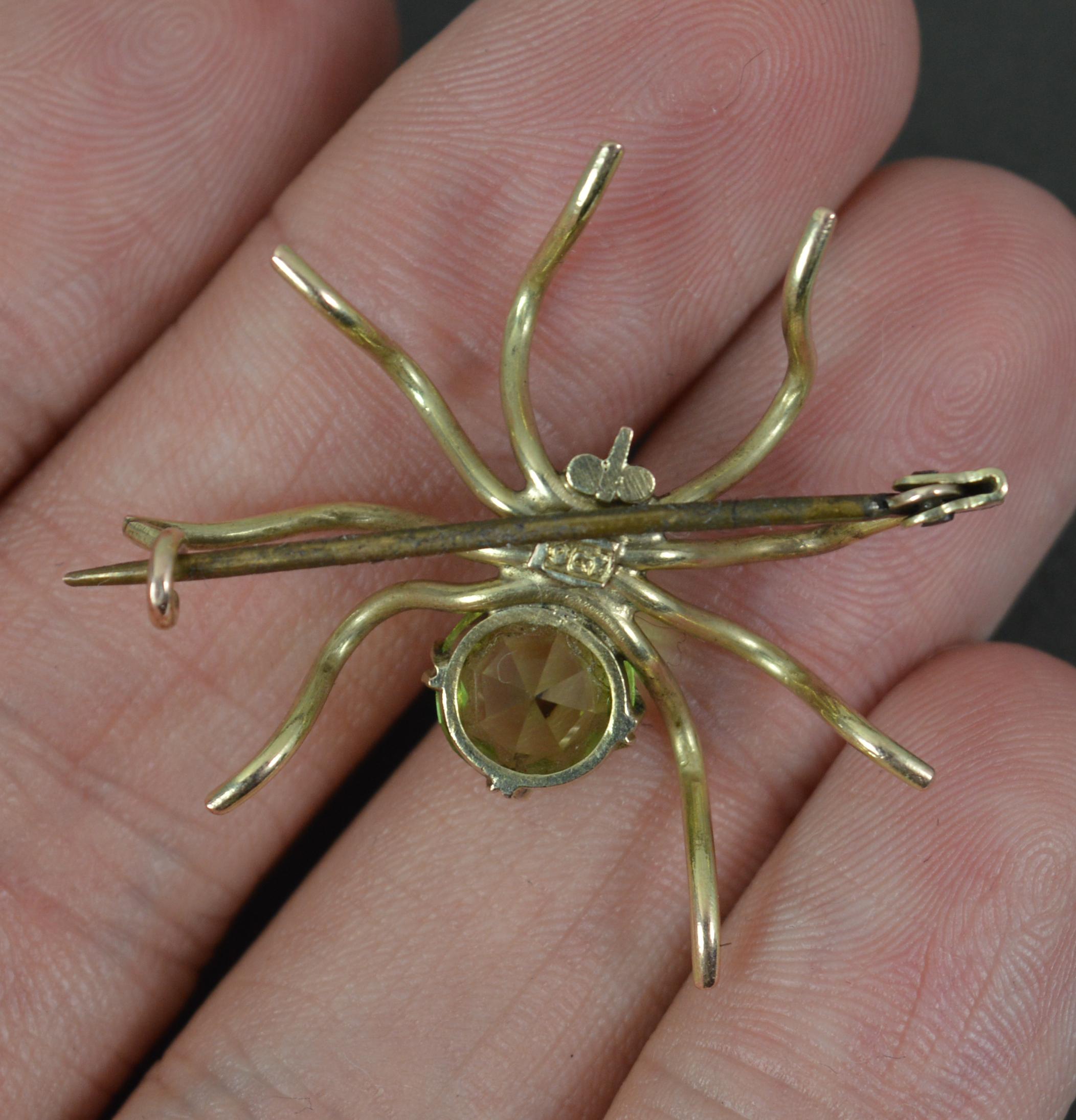 Victorian 9ct Gold Peridot and Pearl SPIDER Brooch For Sale at 1stDibs ...