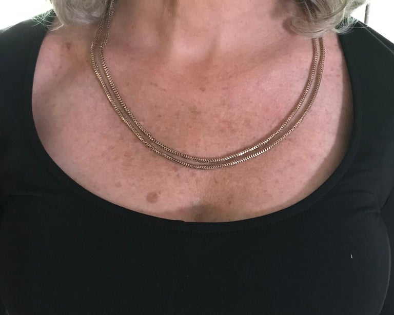 Victorian 9 karat Slinky Long Guard Snake Chain, C. 1890, 44" For Sale ...