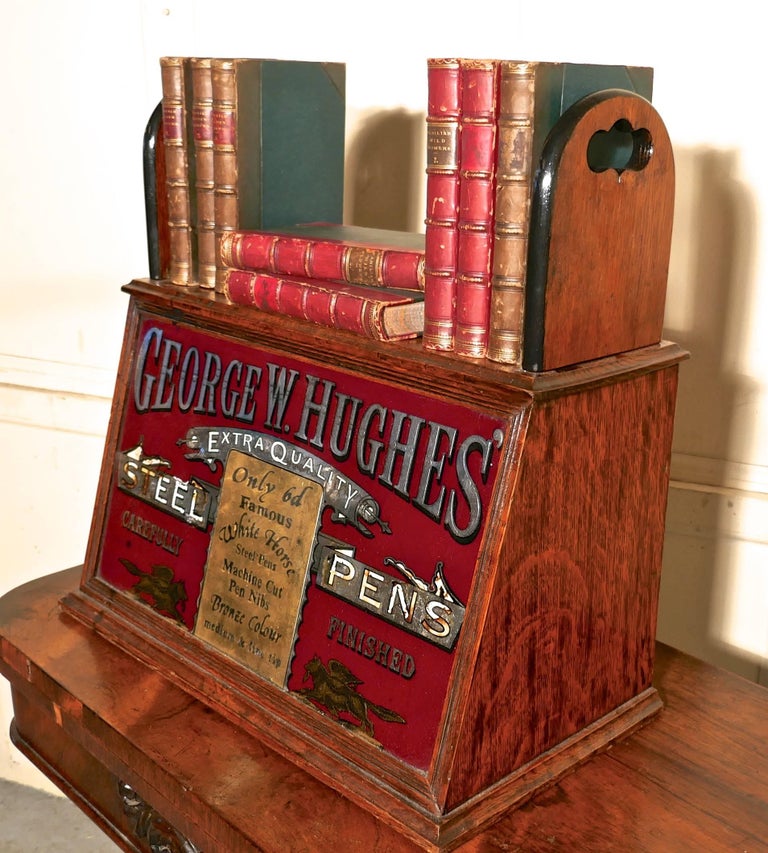 Victorian Advertising Stationers Cupboard, Shop Display Pen Cabinet For ...