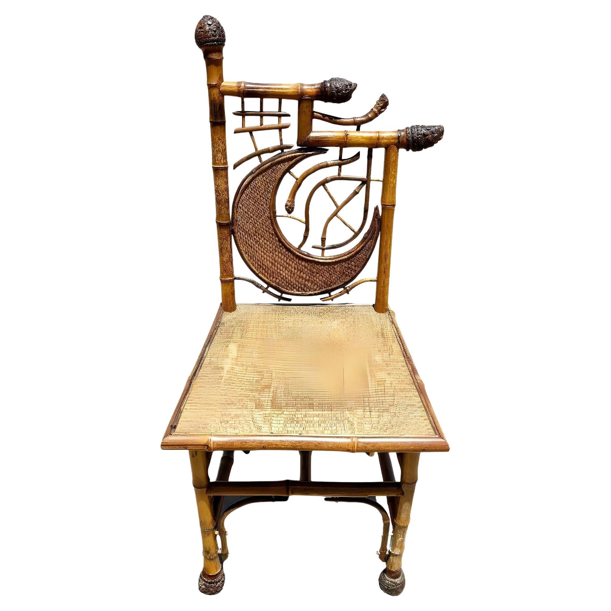 Victorian Aesthetic Movement Half Moon Bamboo Side Chair For Sale at ...