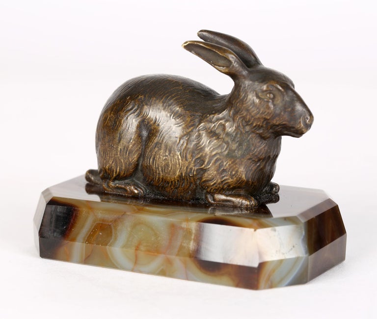 Victorian Agate Mounted Bronze Rabbit Sculptural Desk Weight For Sale ...