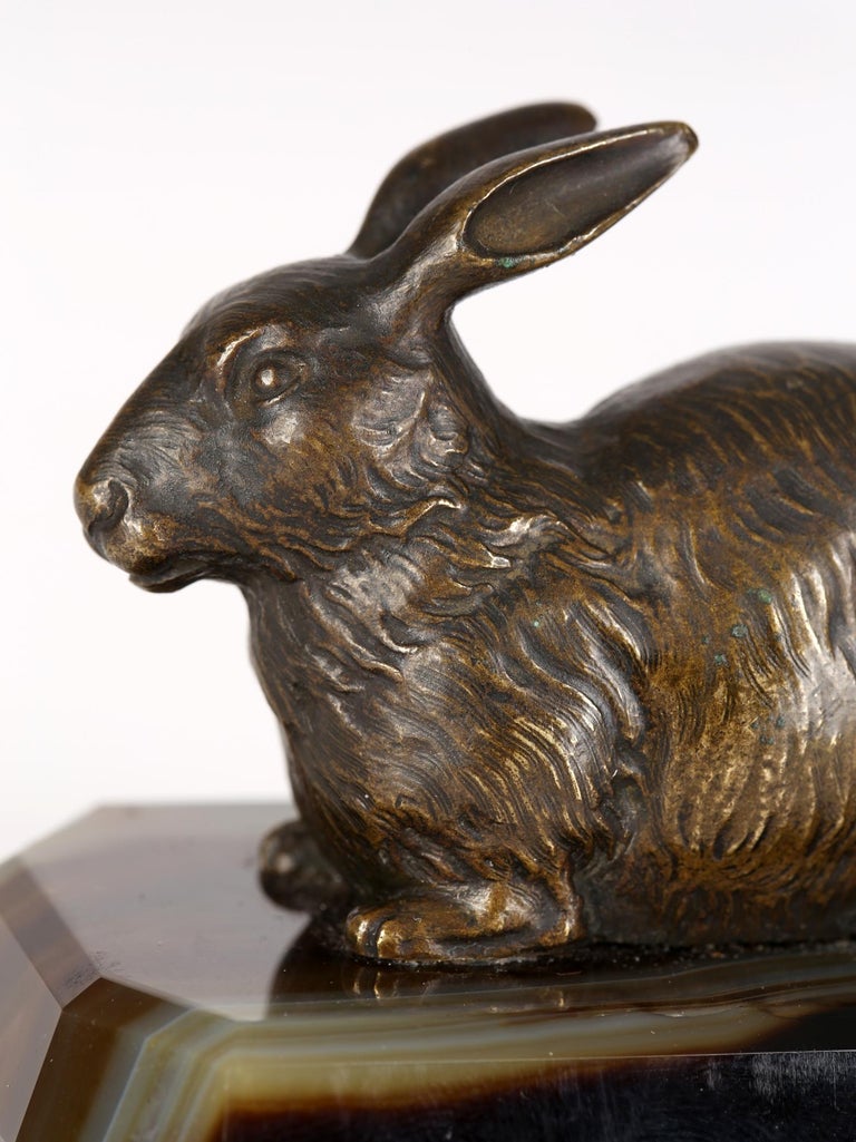 Victorian Agate Mounted Bronze Rabbit Sculptural Desk Weight For Sale ...