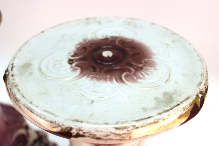 Victorian Alba China Ceramic Hand-Painted Pedestals in Grotesque Style ...