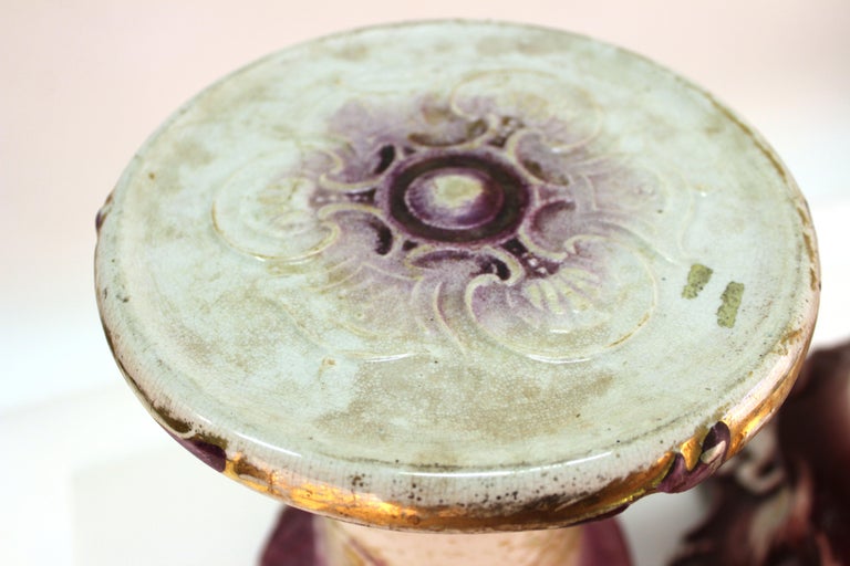 Victorian Alba China Ceramic Hand-Painted Pedestals in Grotesque Style ...