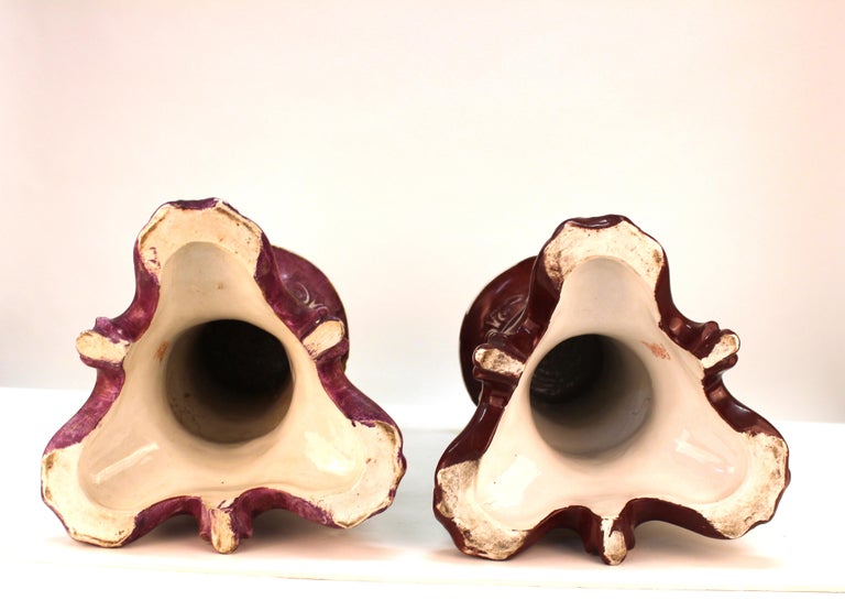 Victorian Alba China Ceramic Hand-Painted Pedestals in Grotesque Style ...