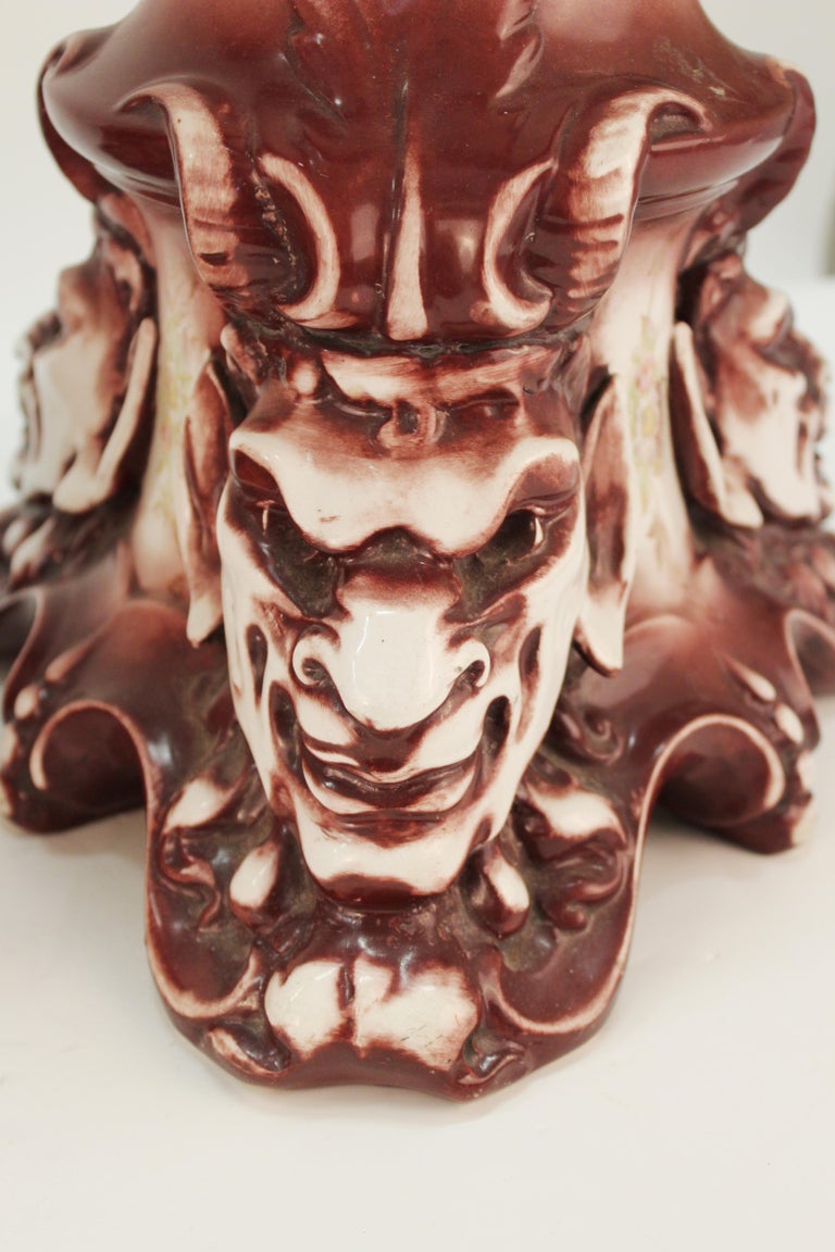 Victorian Alba China Ceramic Hand-Painted Pedestals in Grotesque Style ...