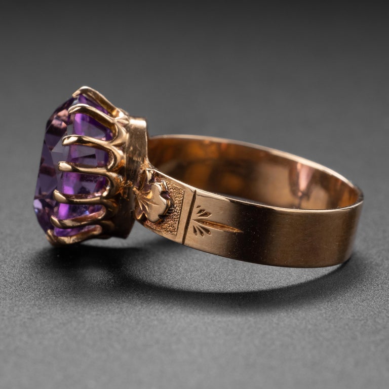 Victorian Amethyst Ring in Rose Gold For Sale at 1stDibs