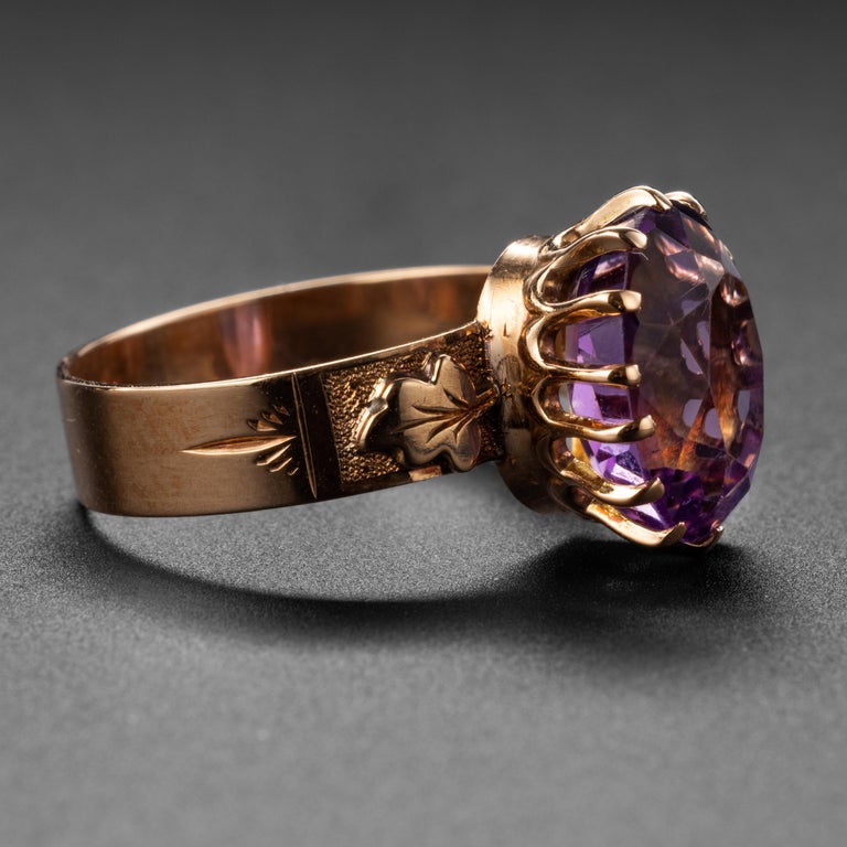 Victorian Amethyst Ring in Rose Gold For Sale at 1stDibs
