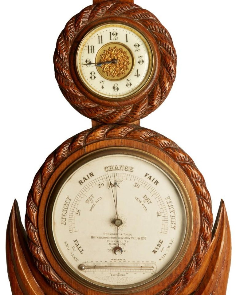 Victorian Anchor Mahogany Barometer For Sale at 1stDibs