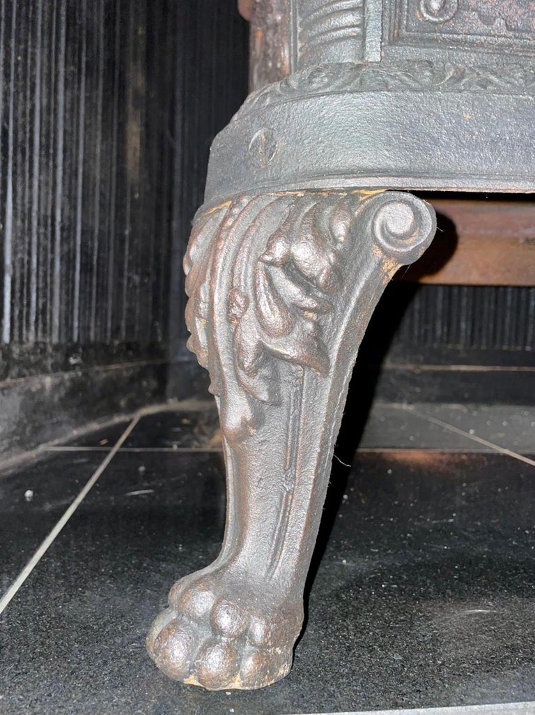Victorian Antique Cast Iron Wood Burning Stove by De Dietrich and ...