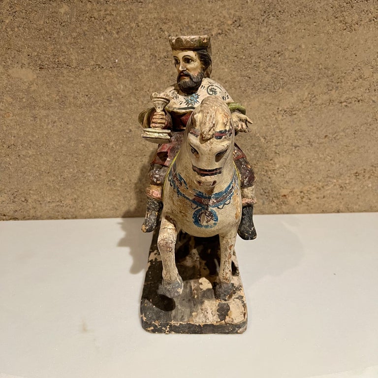 Spain 19th Century Art Hand Painted Sculpture Saint James the Great ...