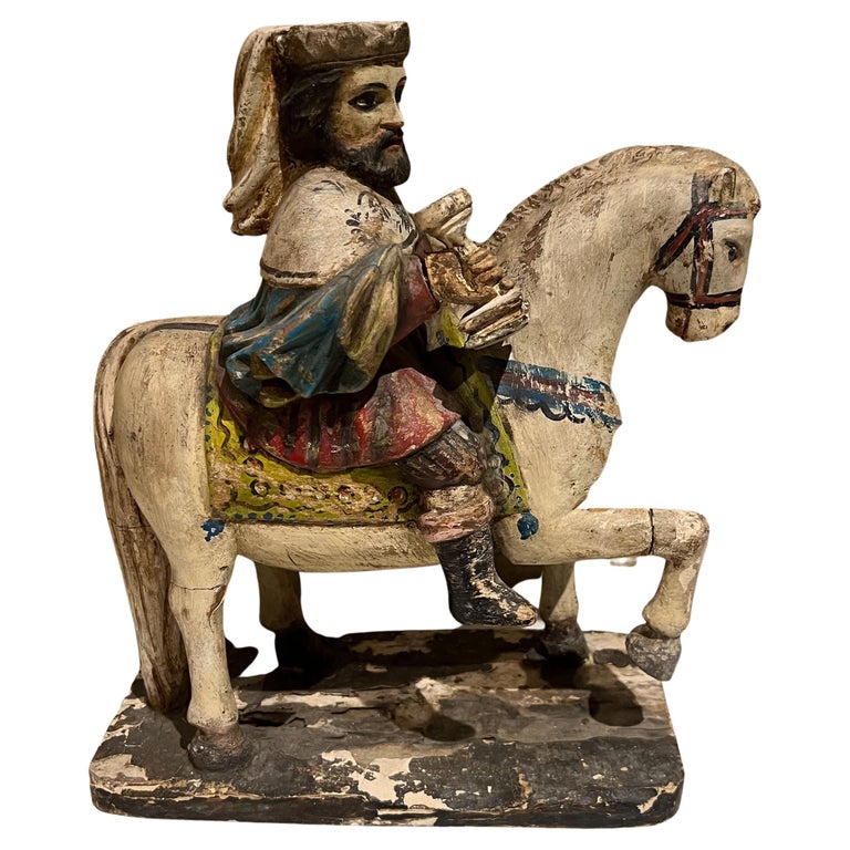 Spain 19th Century Art Hand Painted Sculpture Saint James the Great ...