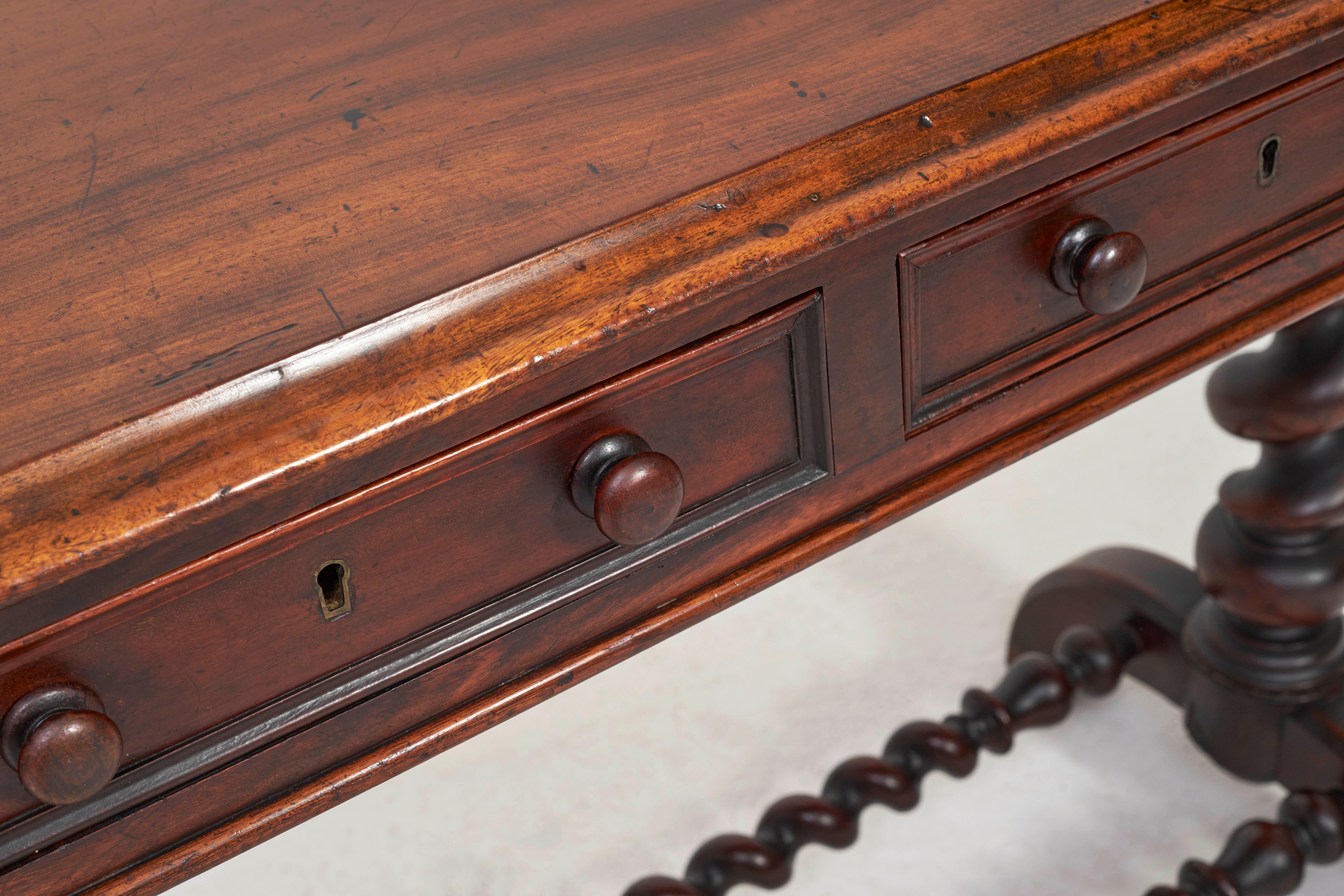 Victorian Antique Oval Mahogany Barley Twist Console Table For Sale at ...