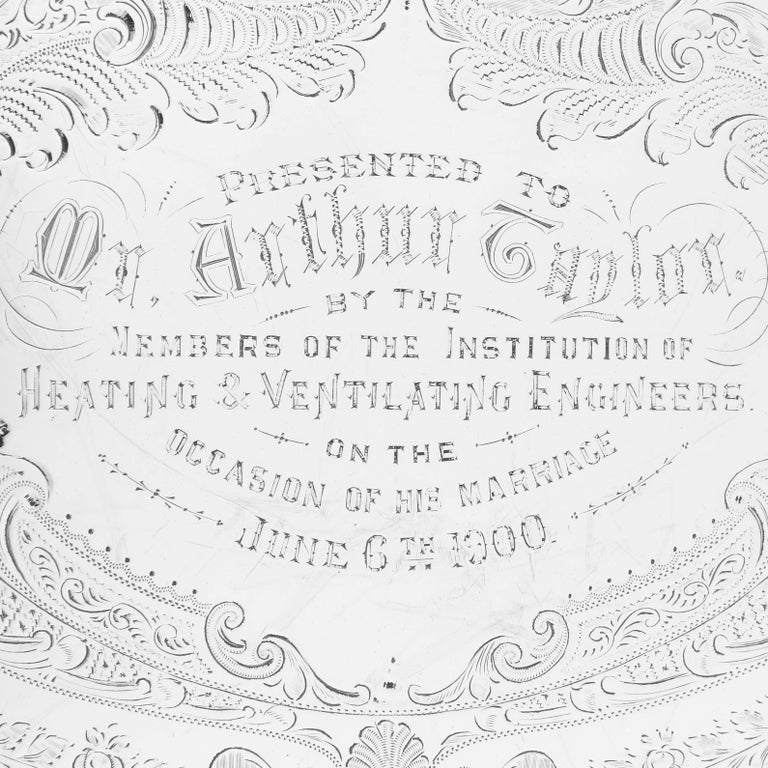 Victorian Antique Silver Plated Tray, Presentation Inscription for 1900 ...
