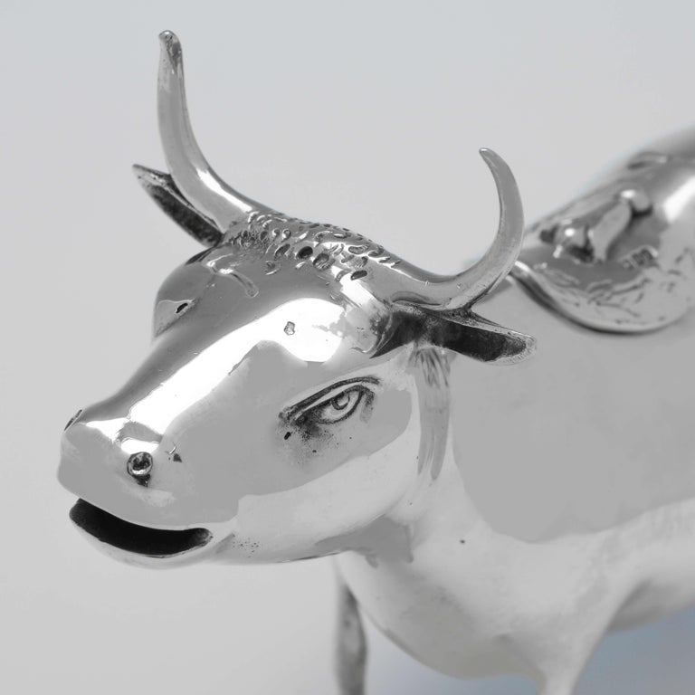 Victorian Antique Sterling Silver Cow Creamer, Berthold Muller Chester ...