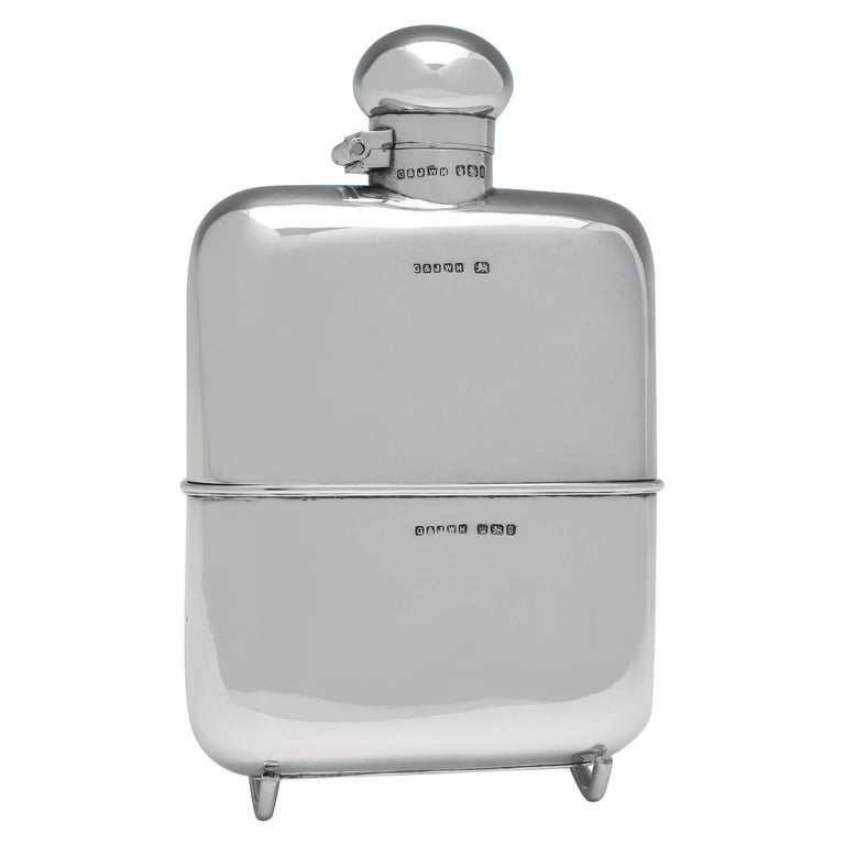 Victorian Antique Sterling Silver Hip Flask, Hallmarked in 1899 ...