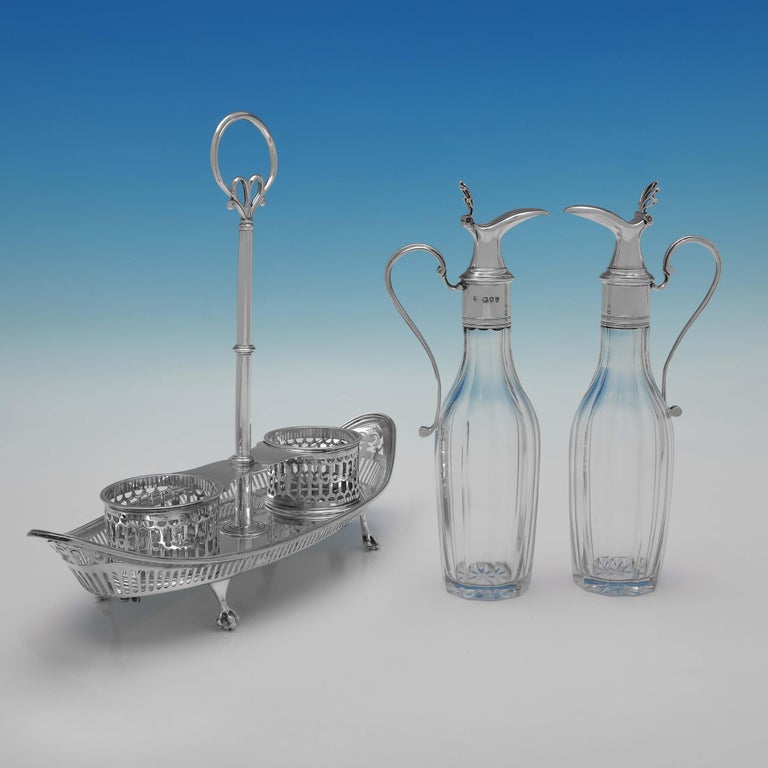 Victorian Antique Sterling Silver Oil and Vinegar, London 1892 T ...