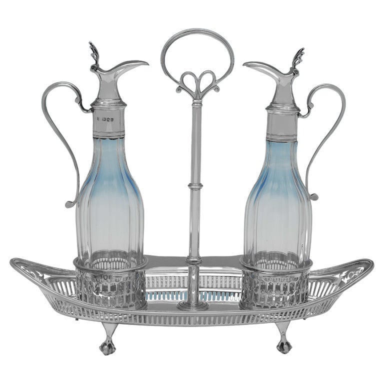 Victorian Antique Sterling Silver Oil and Vinegar, London 1892 T ...