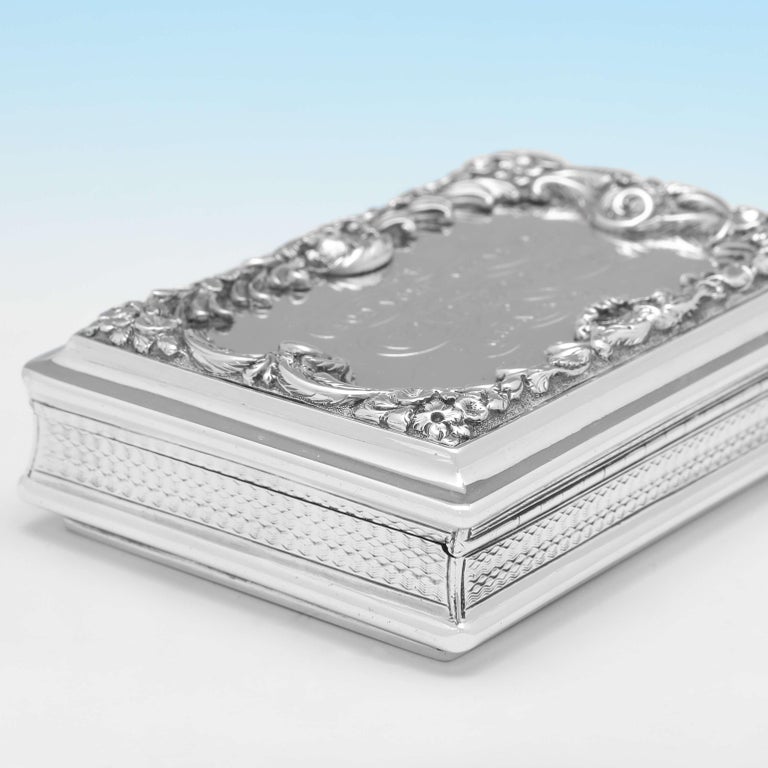 Victorian Antique Sterling Silver Snuff Box, Birmingham 1836, Engraved ...